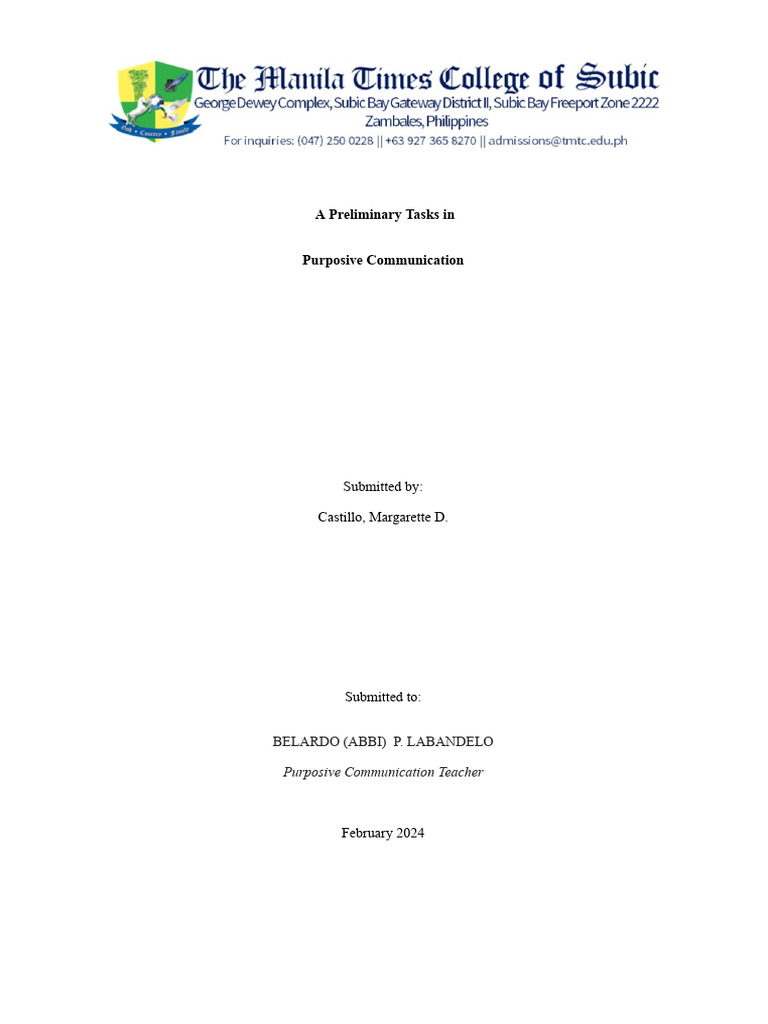Purcomm Prelim Task | PDF | Sustainability | Organizational Culture