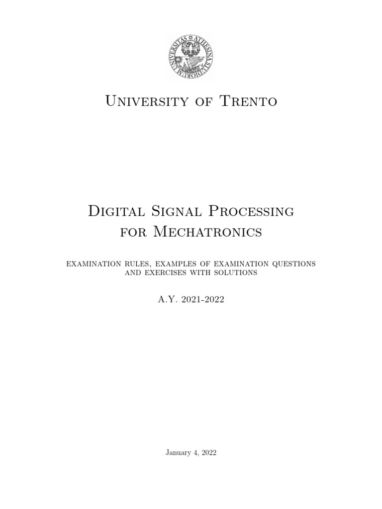 Exercises With Solutions DSP | PDF | Signal Processing ...