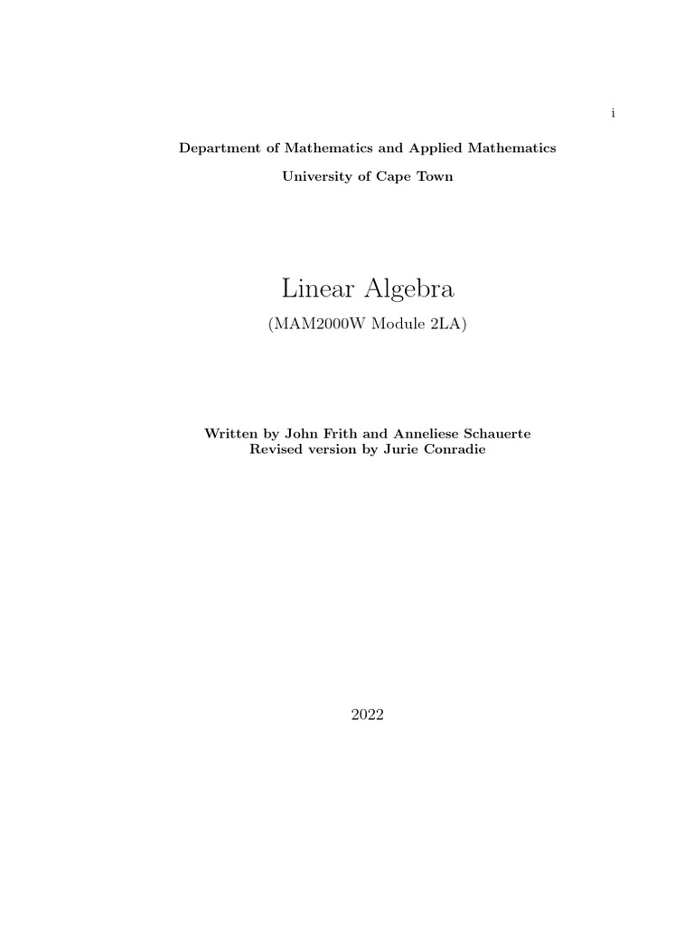 2LA - Linear Algebra | PDF | Matrix (Mathematics) | Eigenvalues And ...