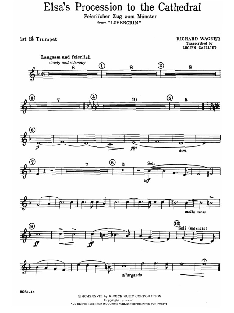 Wagner - B Flat Trumpet 1 | PDF
