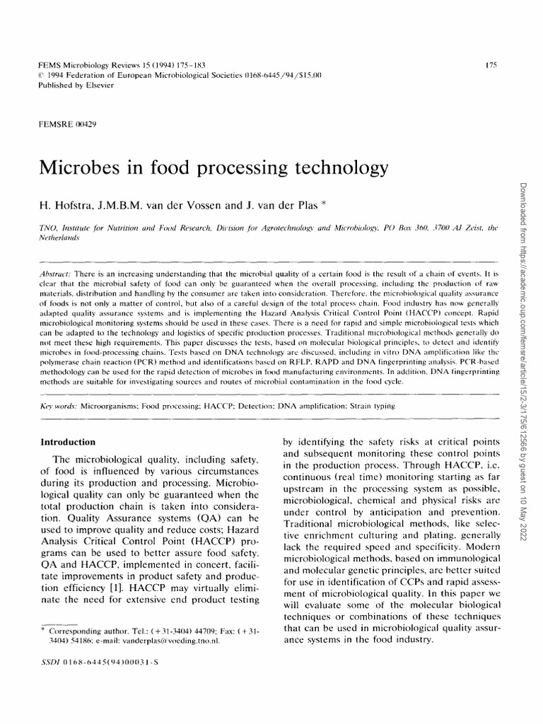 Microbes in Food Processing Technology | PDF | Polymerase Chain ...
