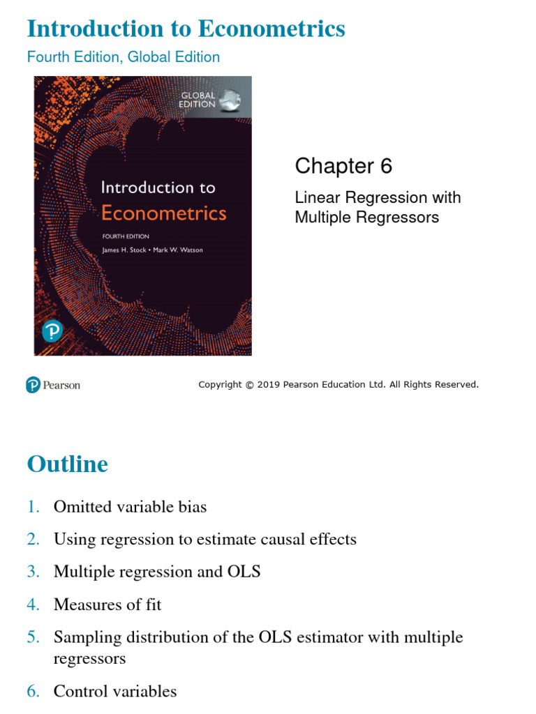 Chapter 6-Linear Regression With Multiple Regressors | PDF | Ordinary Least Squares ...