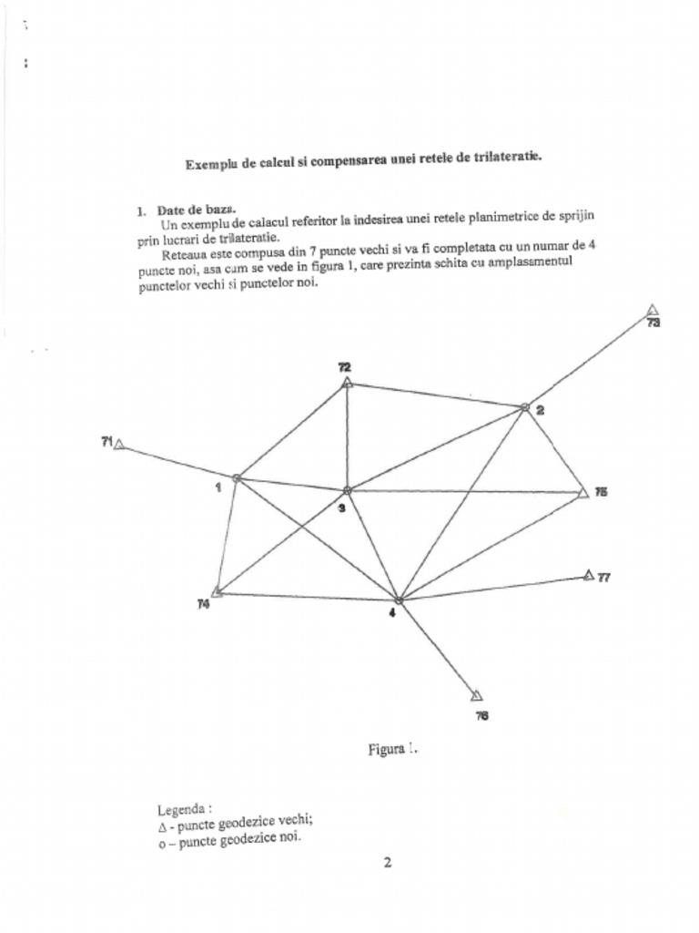 Exemplu de Calcul Si Compensarea Unei Retele de Trilateratie | PDF