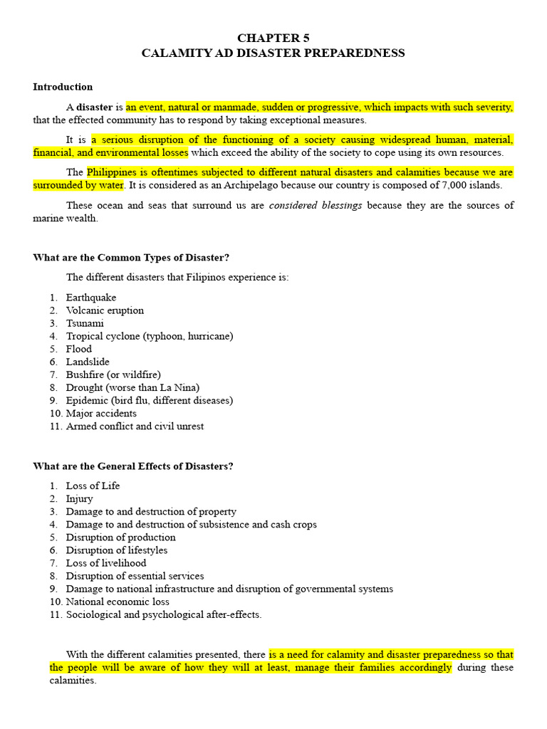 Calamity&disaster Preparedness-C5 - NSTP | Download Free PDF | Natural ...