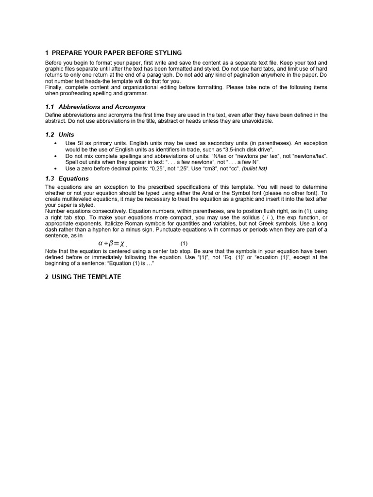 Prepare Your Paper Before Styling | PDF | Te X | Text