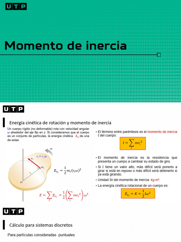 Momento de Inercia | PDF | Rotación | Cantidades fisicas