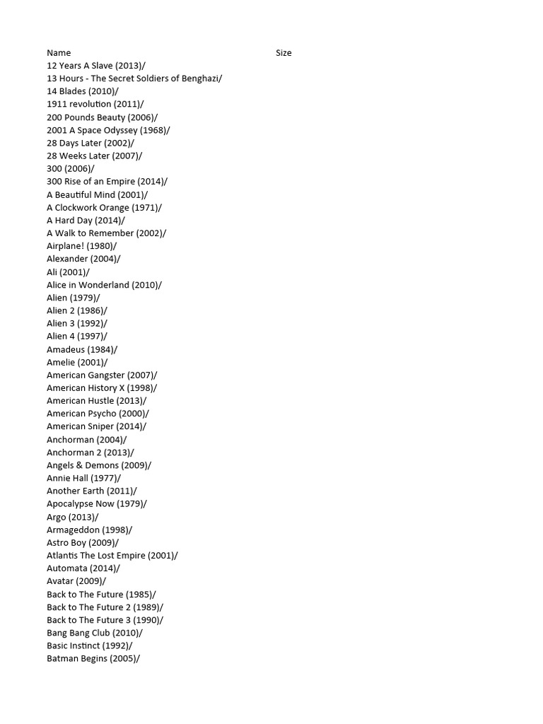 My Movie List | PDF | Harry Potter