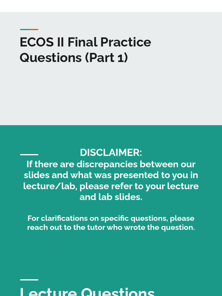 Ecos II Final PQ Part 1 1 | PDF | Gastroesophageal Reflux Disease | Diseases And Disorders