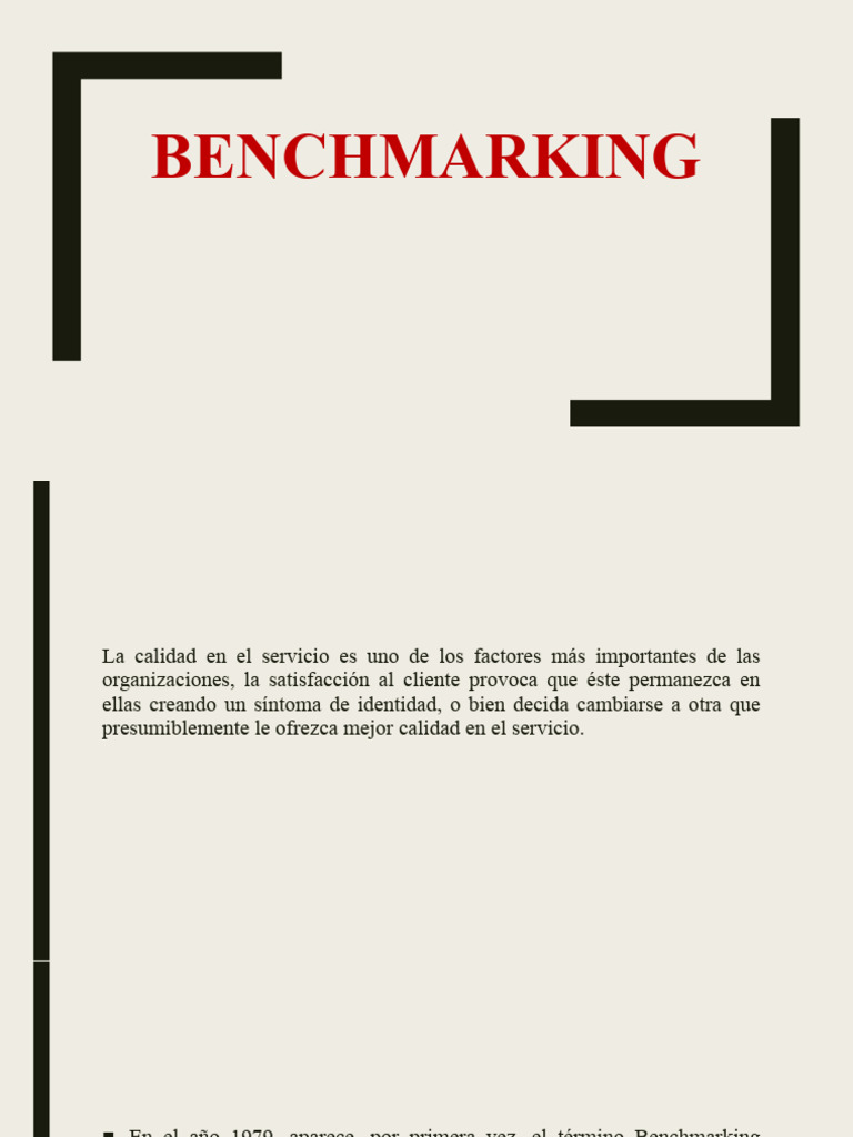 6. Benchmarking | PDF | Benchmarking | Calidad (comercial)