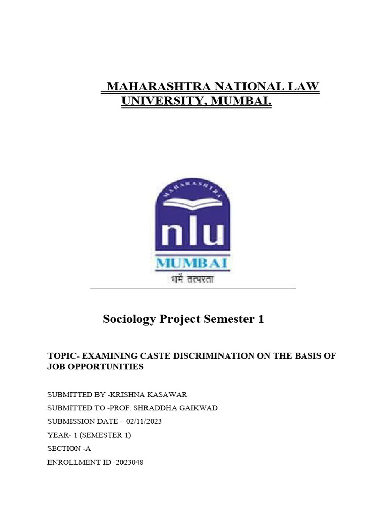 Socio Final Draft | PDF | Caste | Dalit