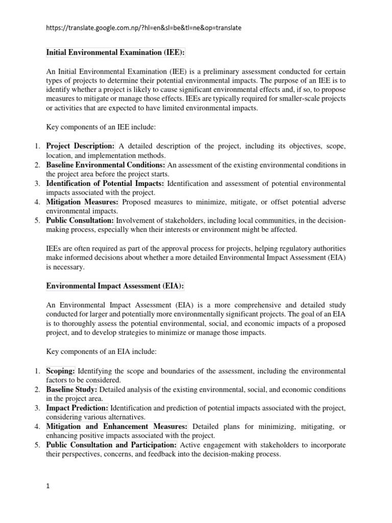 EIA and IEE | PDF | Environmental Impact Assessment | Natural Environment