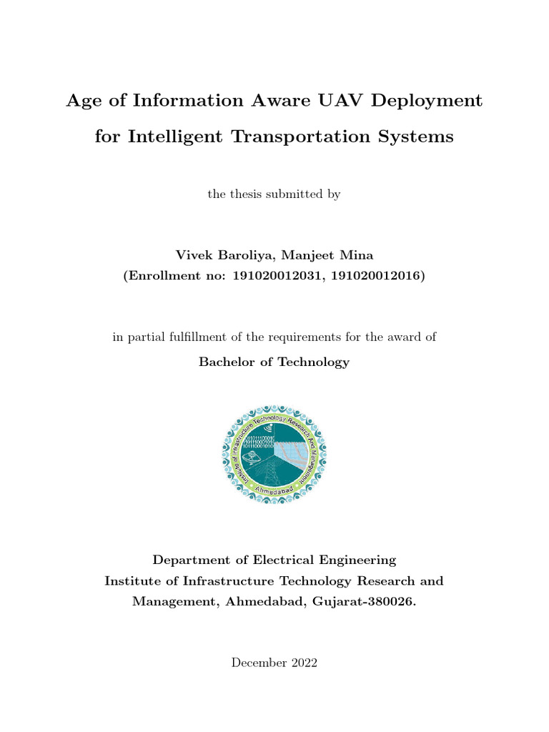End Sem report on AOI | PDF | Unmanned Aerial Vehicle | Traffic