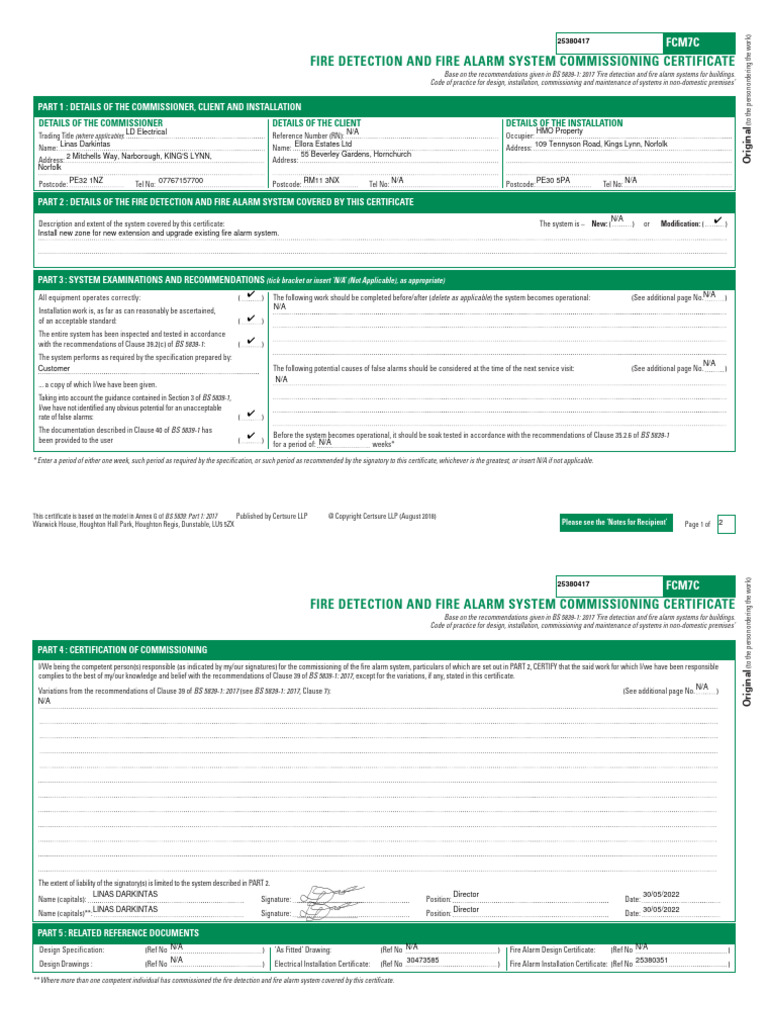 109 Tennyson Road HMO - PDF 1 - Fire Alarm | PDF