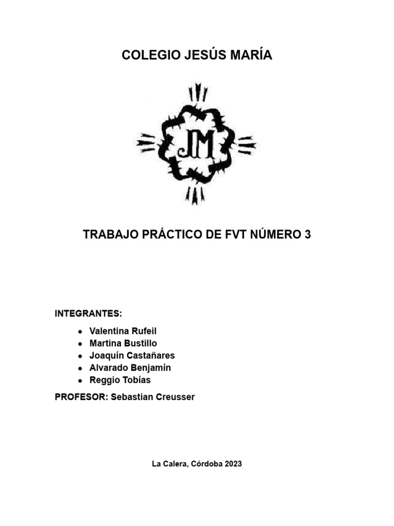 Carátula Trabajo Práctico FVT 3 | PDF | Metodología de encuesta ...