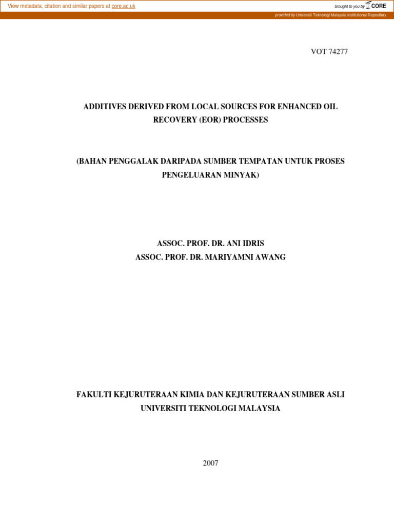 Sys APE | PDF | Enhanced Oil Recovery | Chemistry