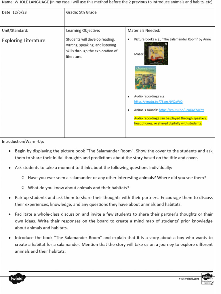 WLT Method | PDF | Reading Comprehension | Thought