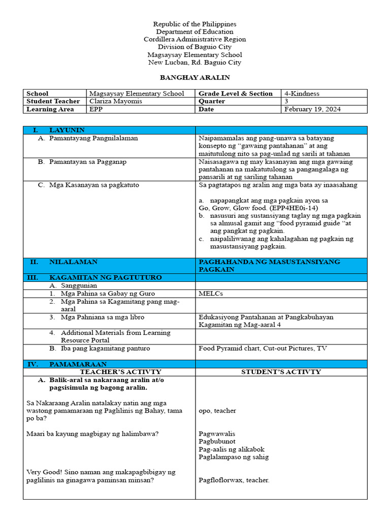 Lesson Plan in Epp - 101811 | PDF