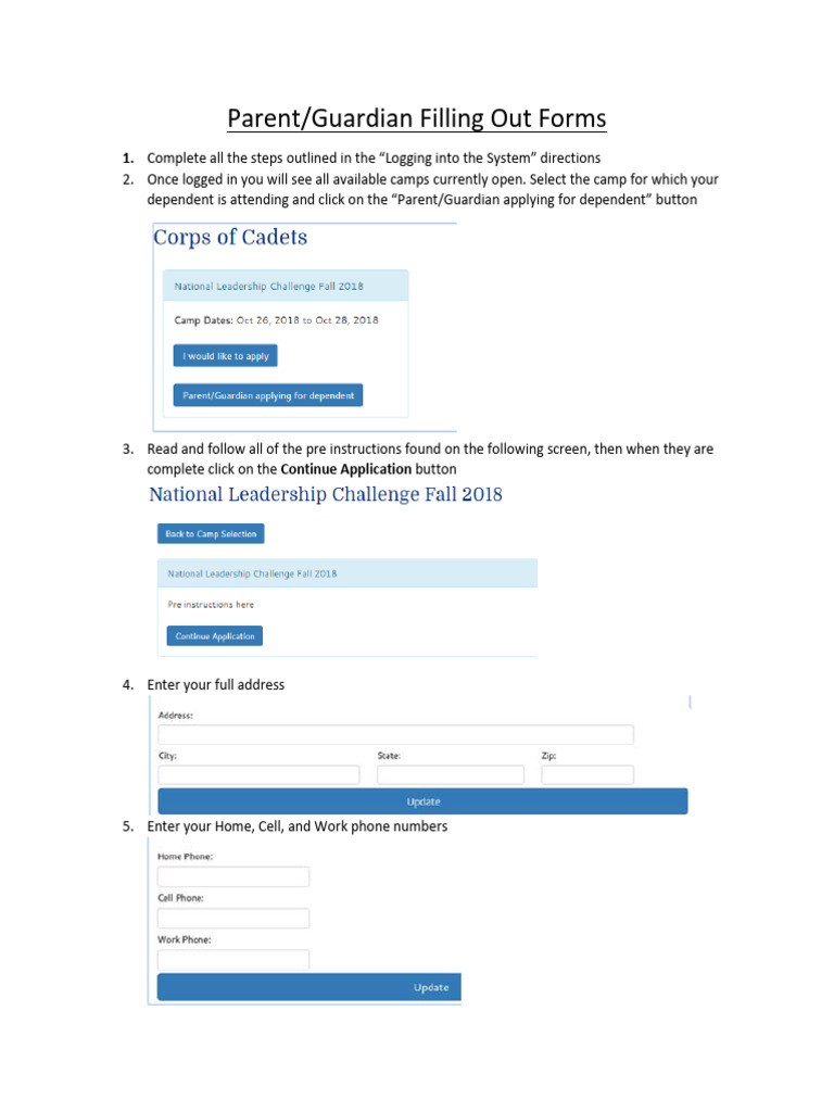 Parent Guardian Filling Out Forms | PDF | Parent | Document