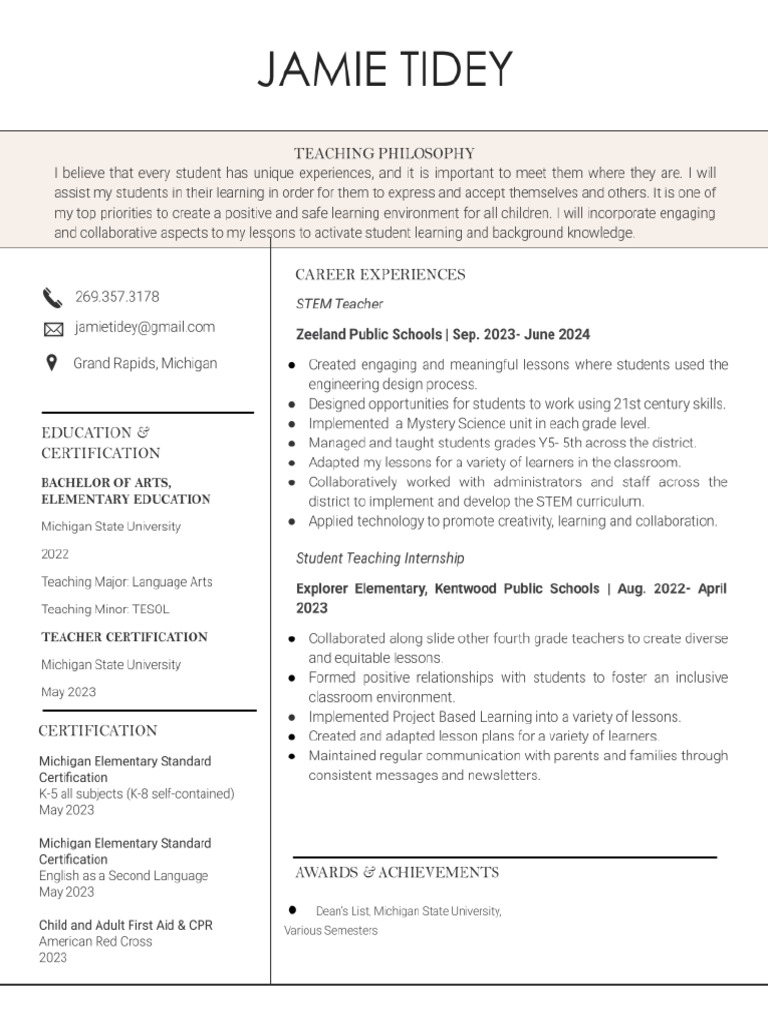 Jamie Tidey Resume | PDF