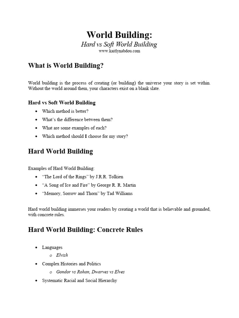 Hard vs Soft World Building Explained | PDF | Fantasy | J. R. R. Tolkien