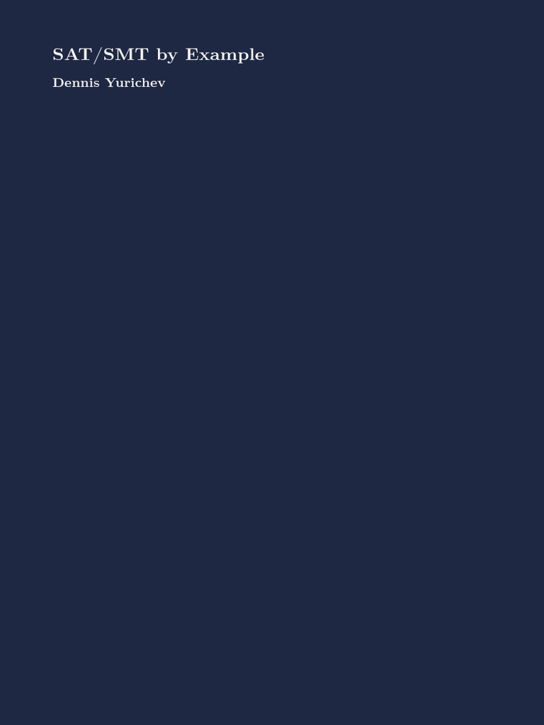 SAT SMT by Example | PDF | Mathematical Logic | Theoretical Computer Science