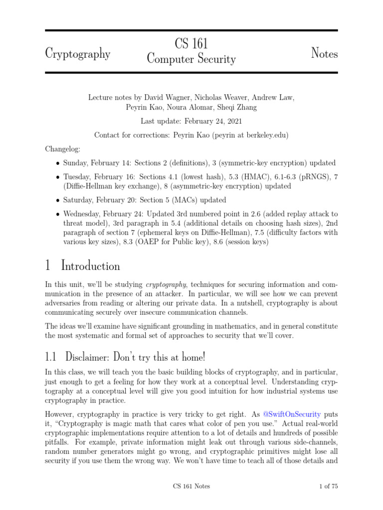 cryptography | PDF | Cryptography | Public Key Cryptography