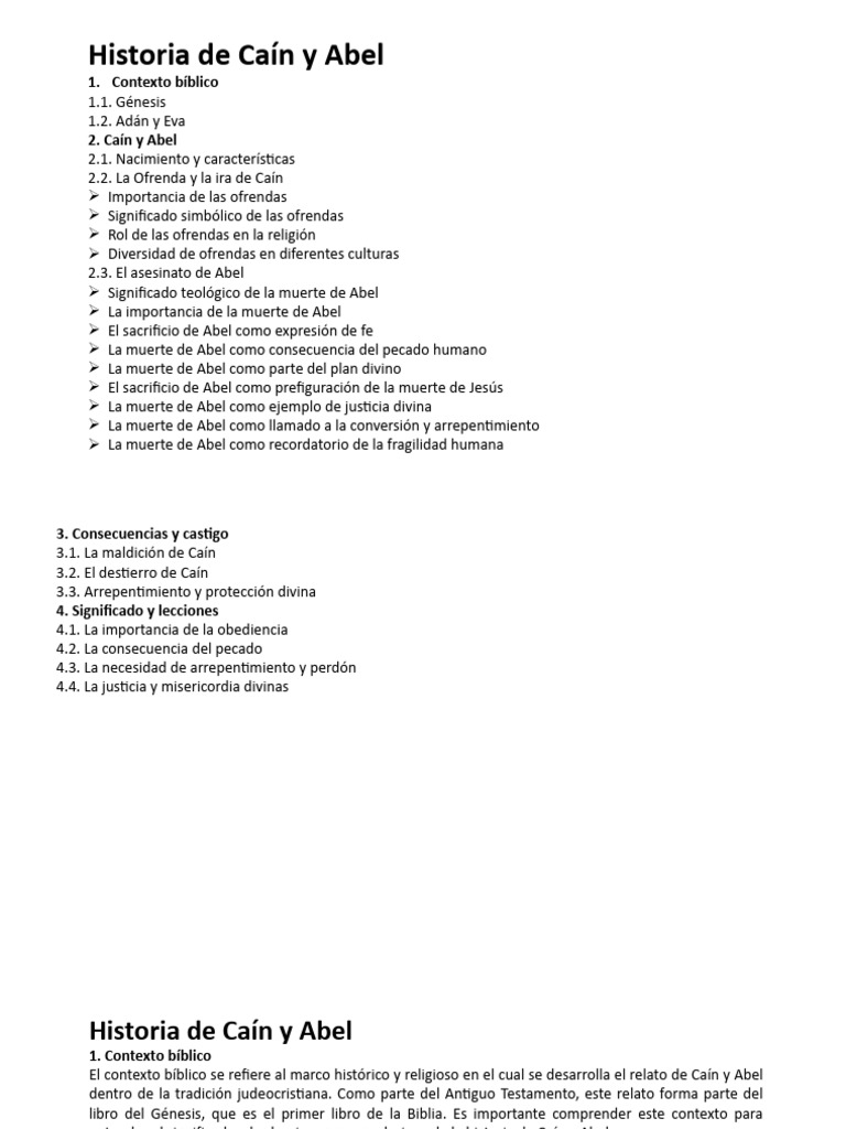 Lecciones de la historia de Caín y Abel | PDF | Adán y Eva | Creencia ...