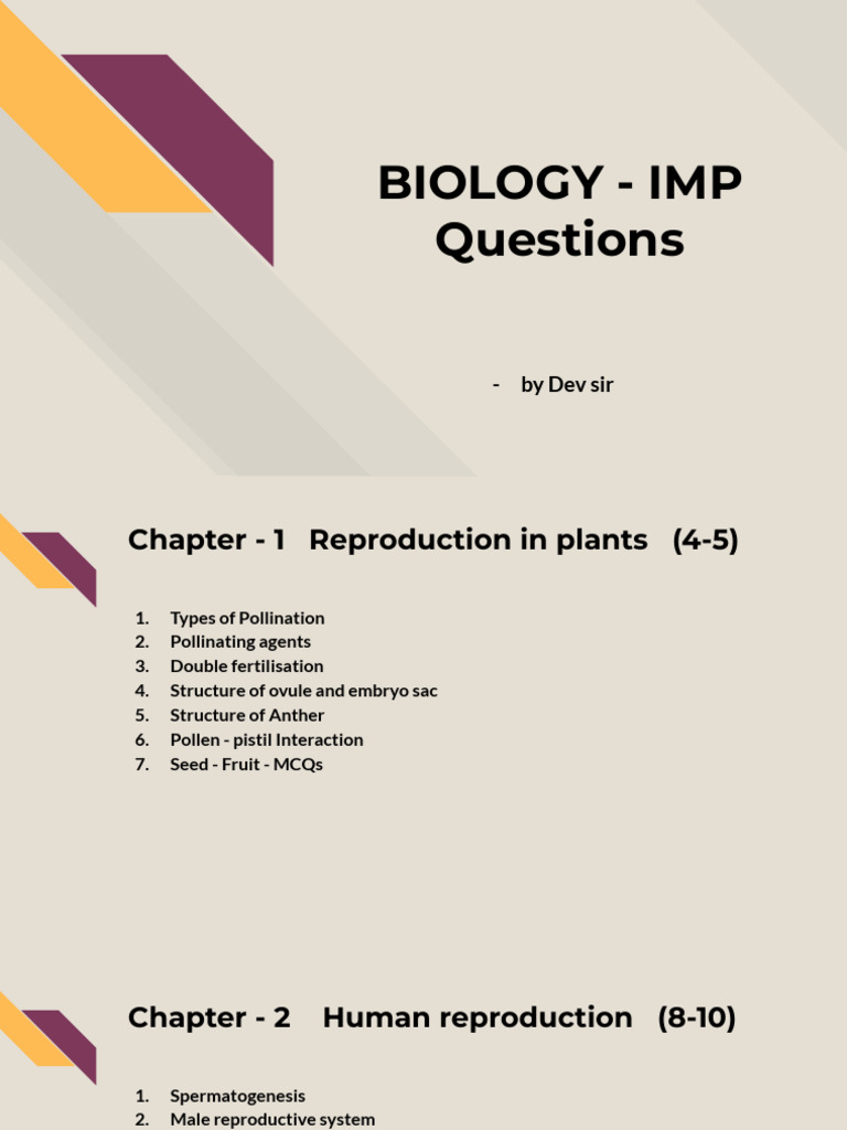 BIOLOGY - IMP Questions-Invert | PDF | Evolution | Reproduction