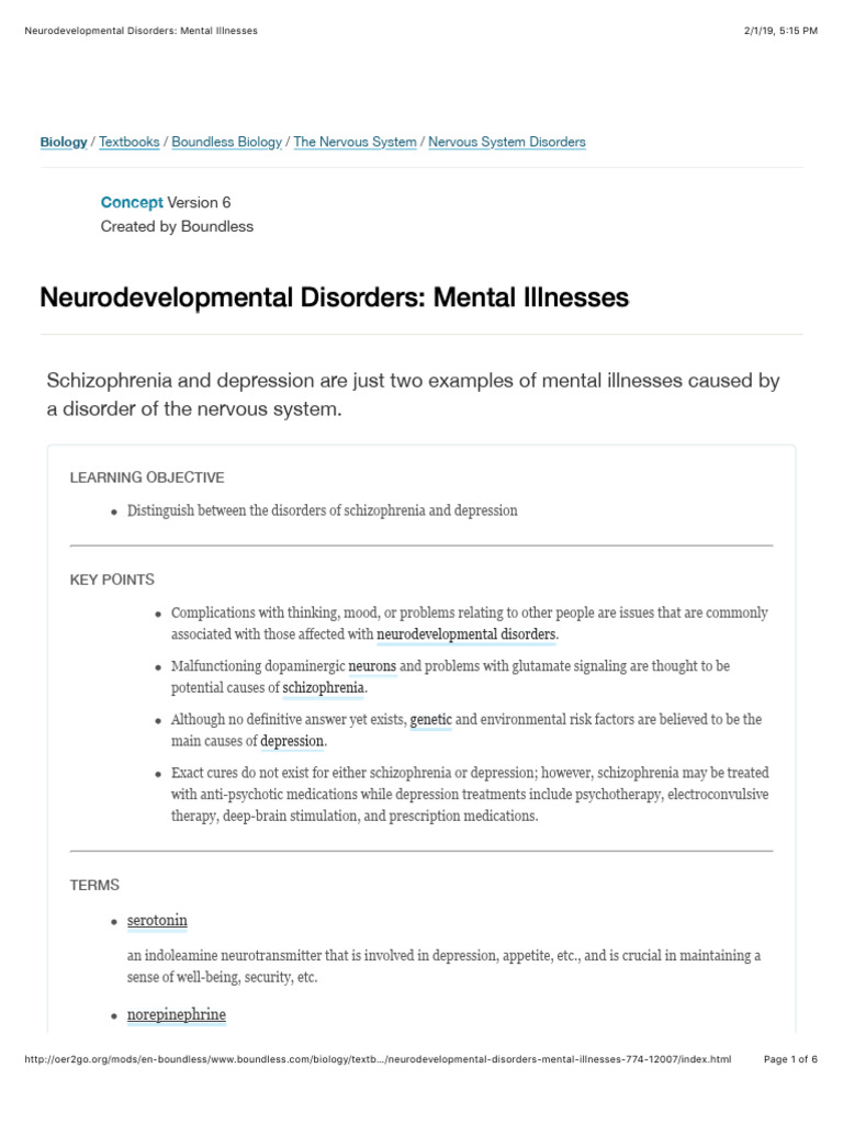Neurodevelopmental Disorders - Mental Illnesses | Download Free PDF | Mental Disorder ...