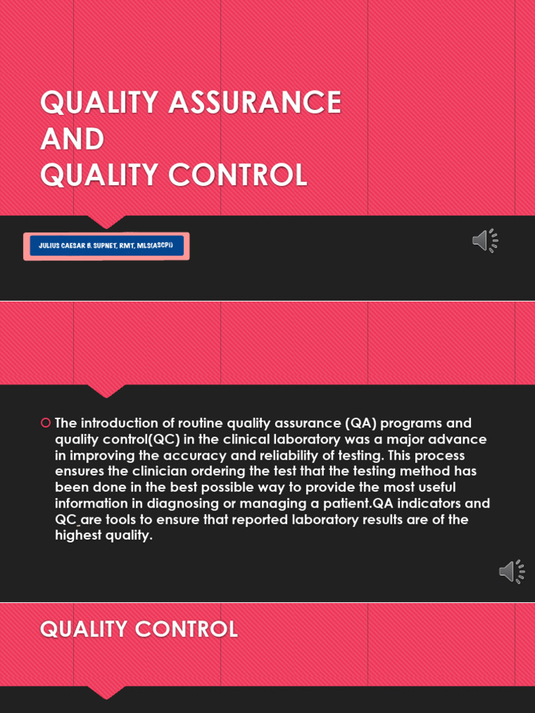 Quality Assurance and QC 1 | PDF | Quality Assurance | Accuracy And ...