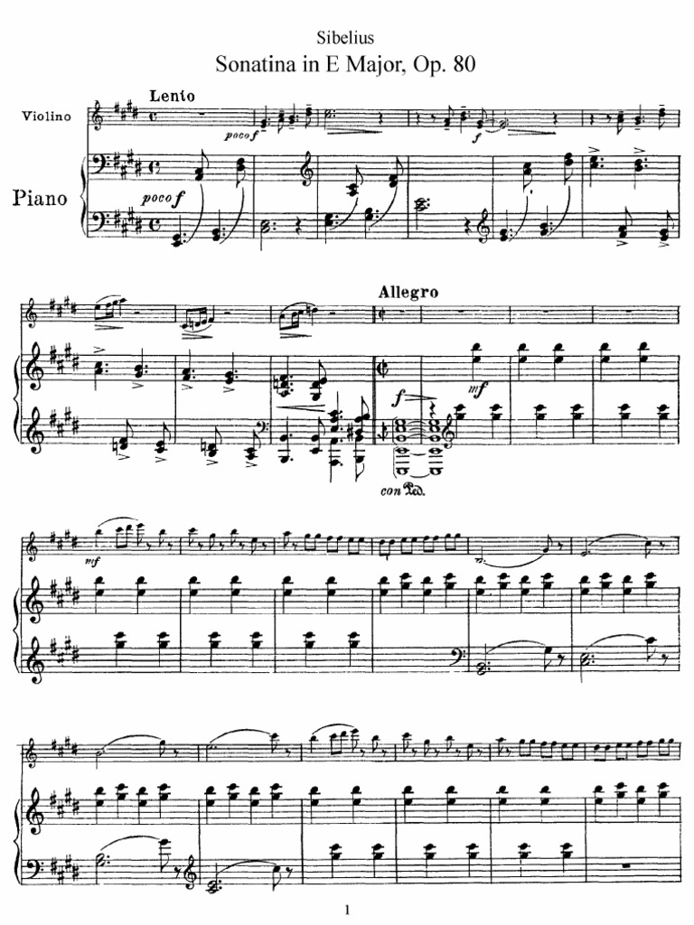 Sibelius Sonatina Op80 VLPF | PDF
