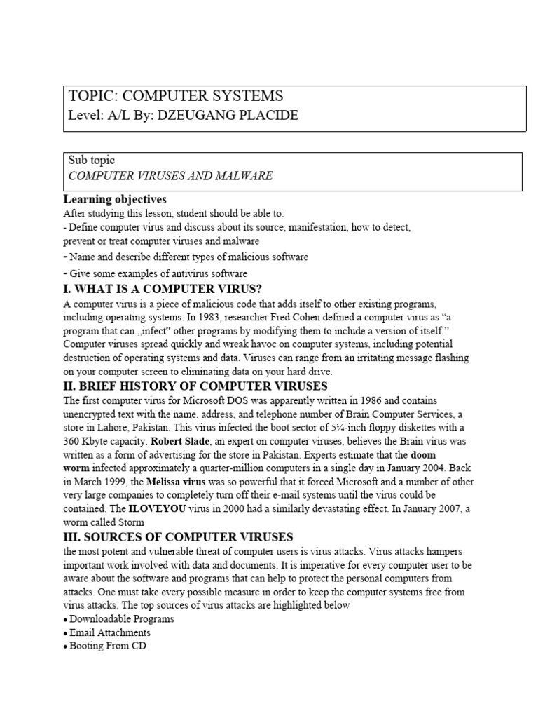 Computer Virus and Malware | PDF | Computer Virus | Malware