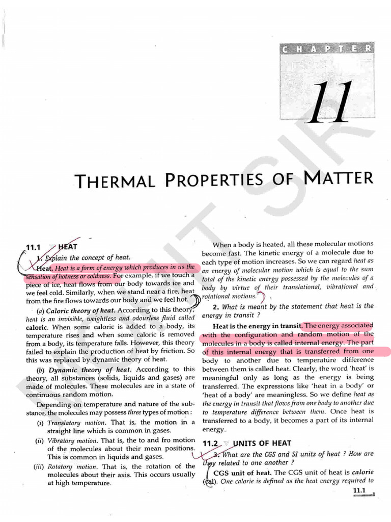 Chapter 11 - Thermal Properties of Matter | PDF