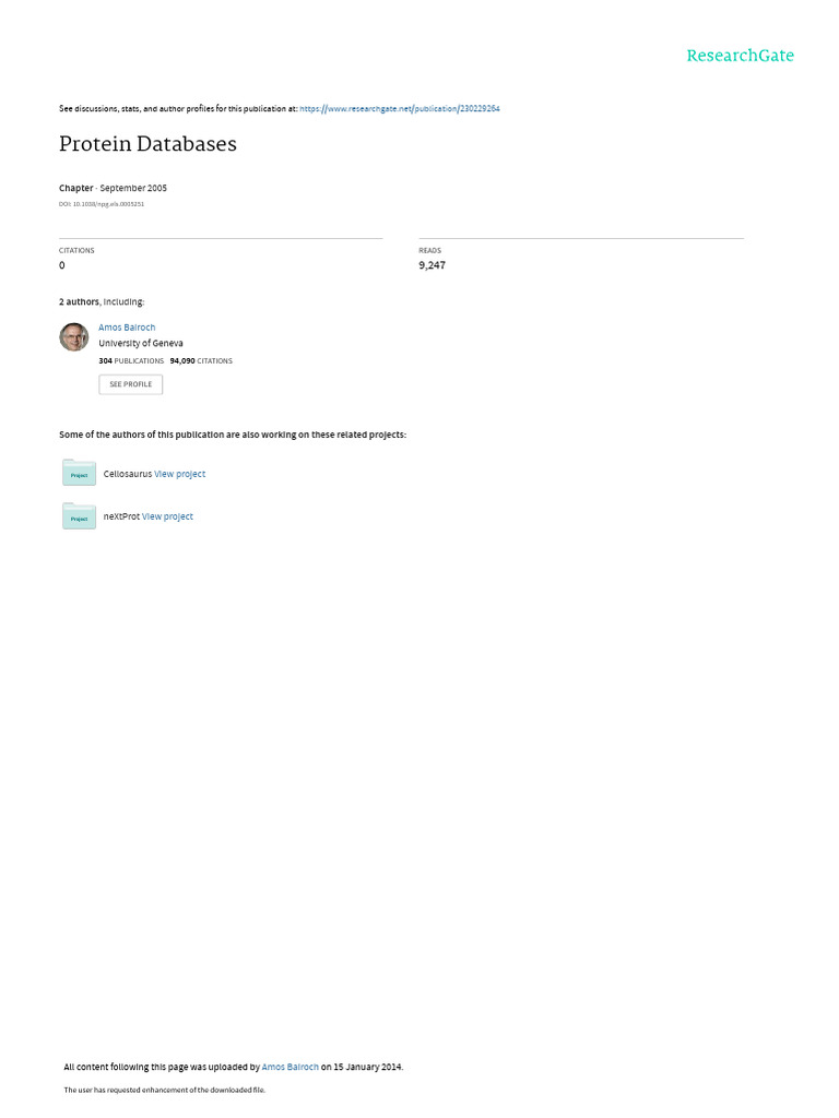 Protein Databases | PDF | Proteins | Gel Electrophoresis