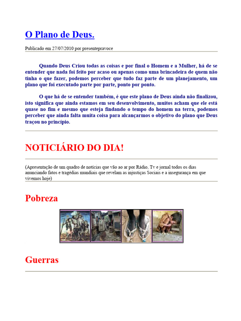 Ecc 01 o Plano de Deus | PDF | Jesus | Amor