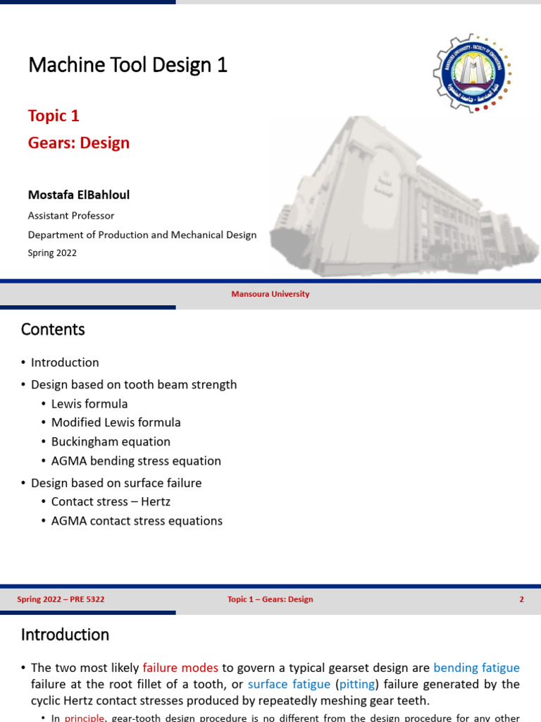 Topic1 3 | PDF | Gear | Strength Of Materials