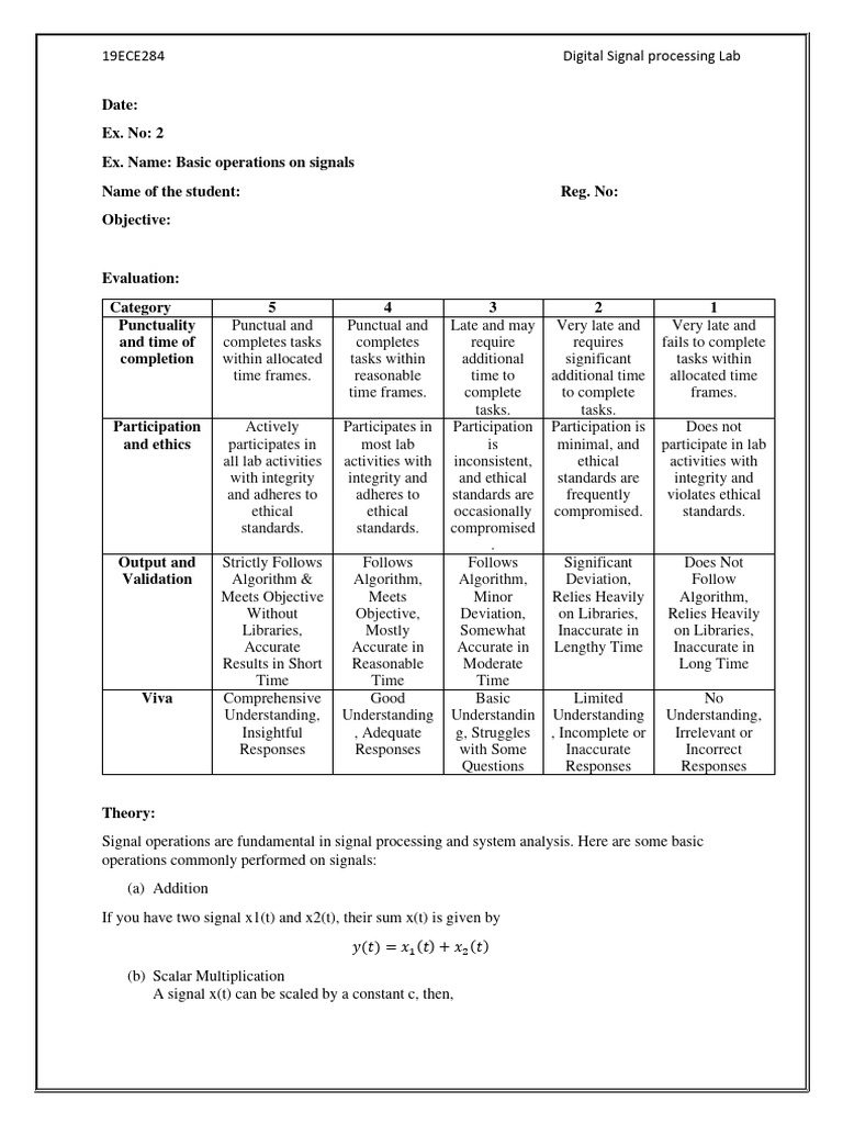 Lab Sheet 02 Basic Operations On Signals | PDF | Algorithms | Applied ...