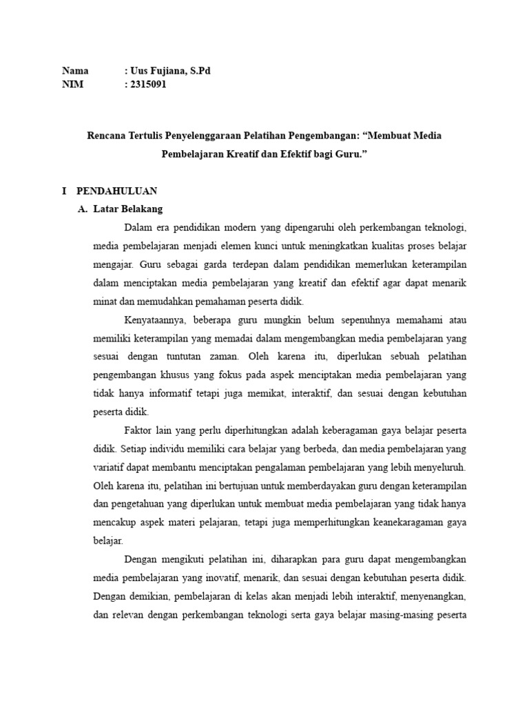 Pelatihan Media Pembelajaran Kreatif | PDF