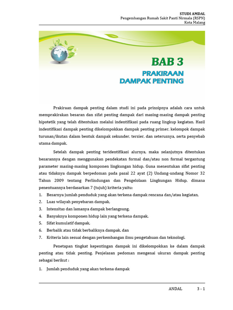Bab 3 Prakiraan Dampak Penting | PDF