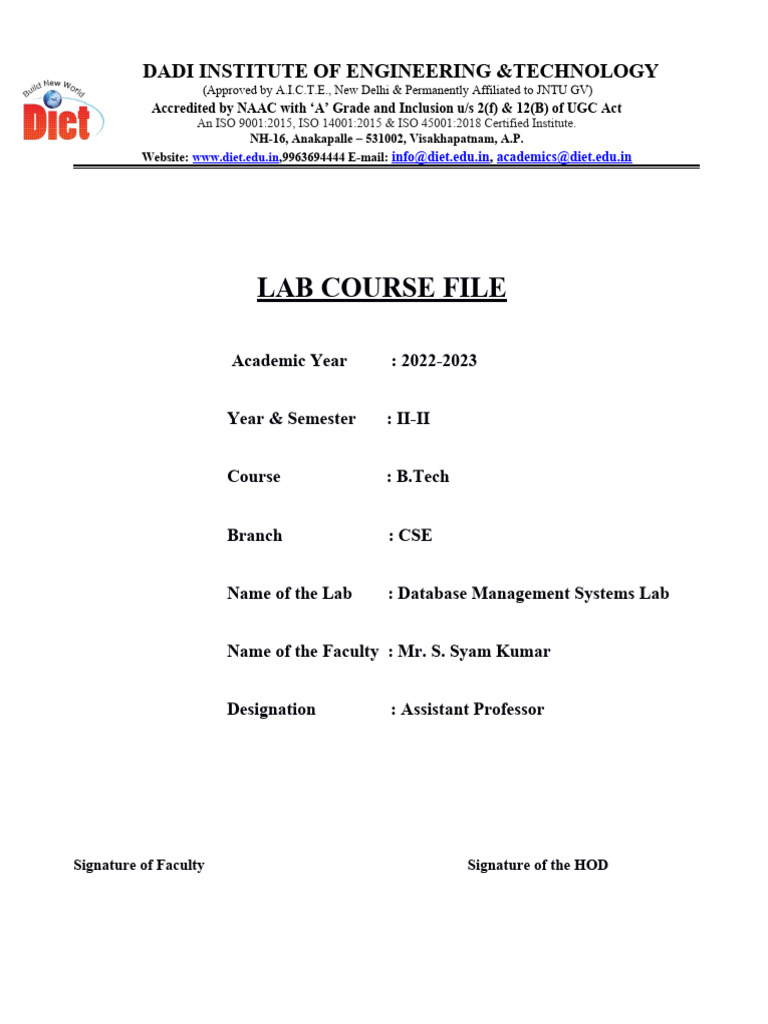 11zon - New DBMS Lab File - 2023 | PDF | Pl/Sql | Parameter (Computer Programming)