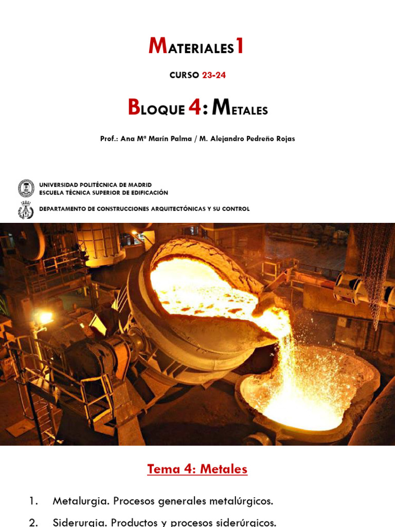 4 Metales | PDF | Metalurgia | Arrabio