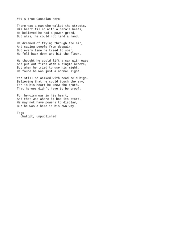 Canadian Heroism in Everyday Life | PDF | Poetry