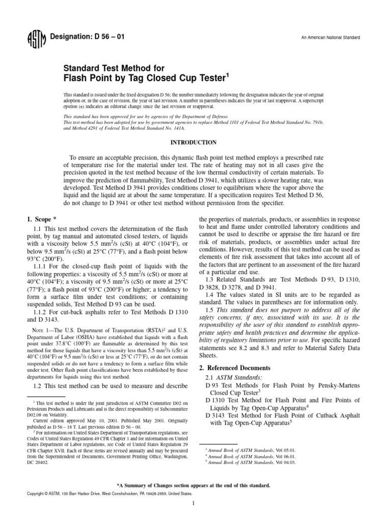 ASTM_D56 | PDF | Scientific Phenomena