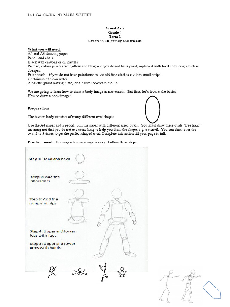 2D Art Worksheet: Family & Friends | PDF | Drawing | Pastel