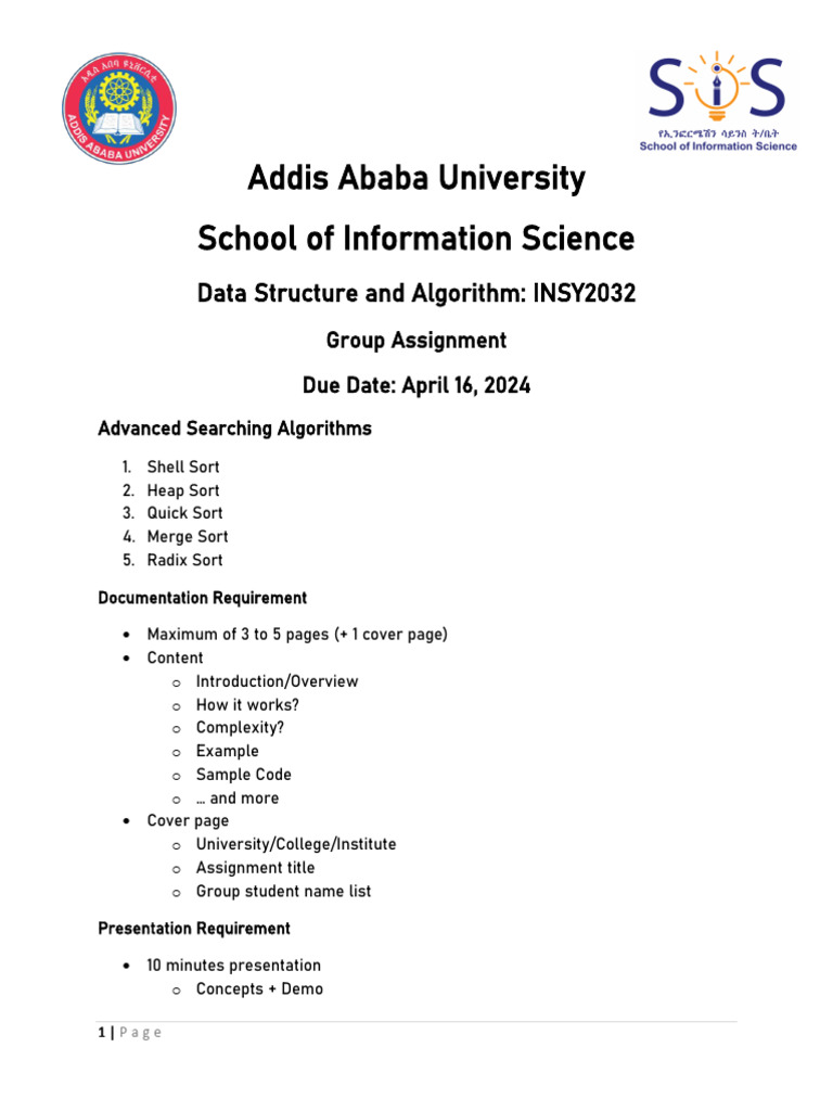 DSA-Group Assignment - 2024 - Updated | PDF | Algorithms | Applied Mathematics