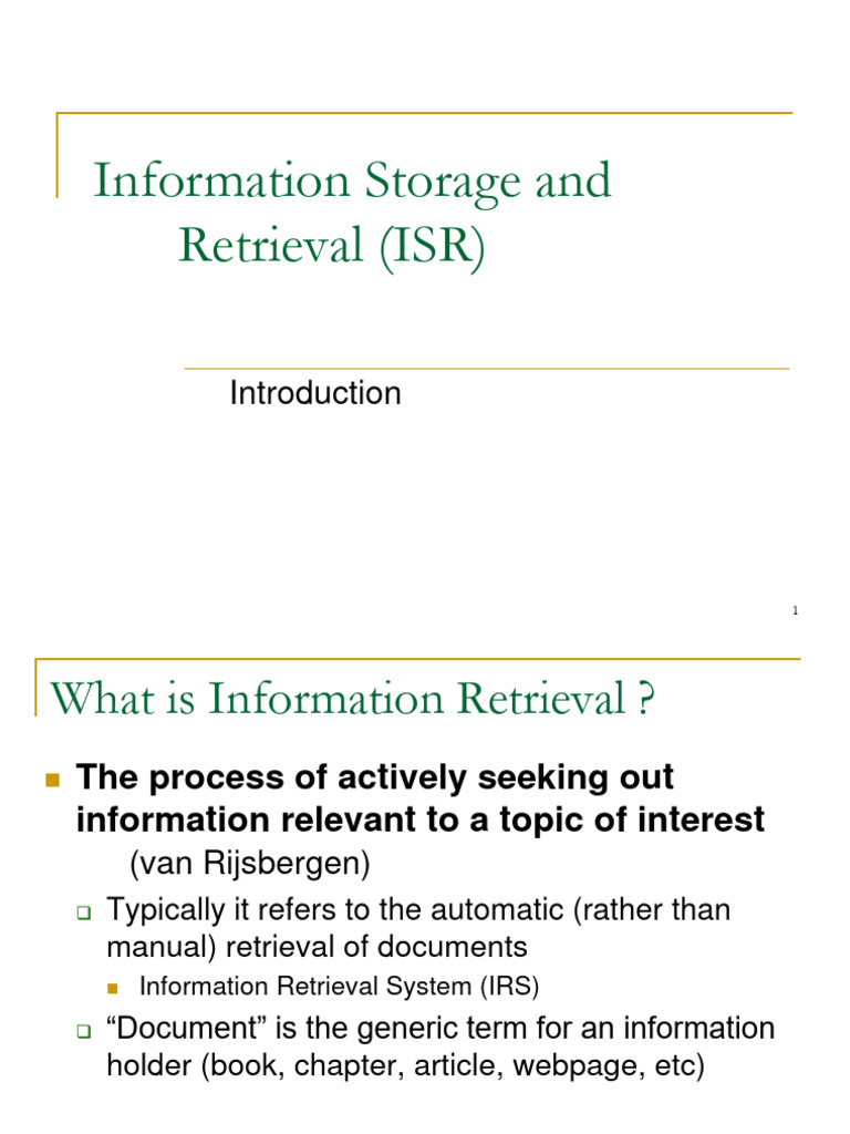1 IRIntro | PDF | Information Retrieval | Search Engine Indexing