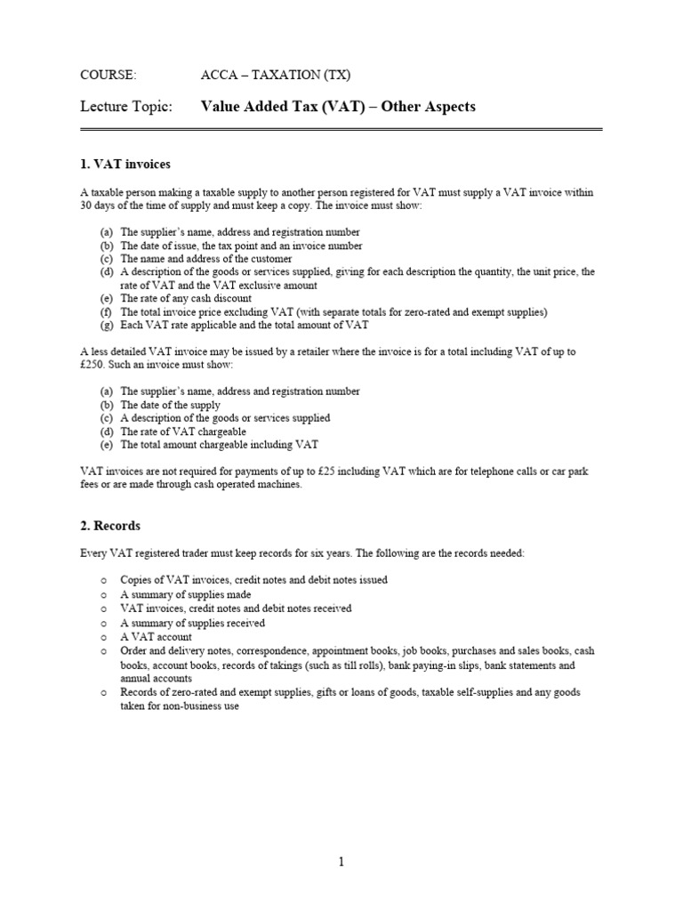 VAT Invoices & Accounting Schemes | PDF | Value Added Tax | Invoice