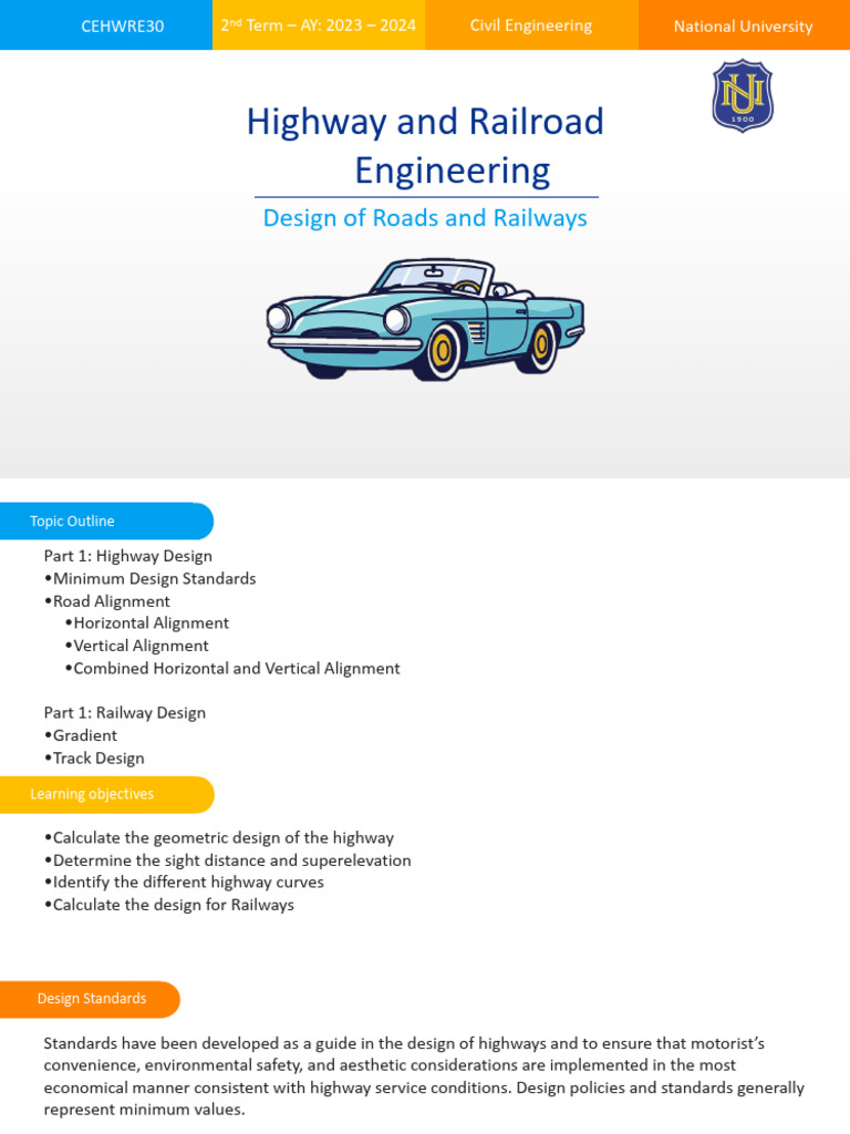 04 CEHWRE30 - Highway and Railroad Engineering | PDF | Road | Rail Transport