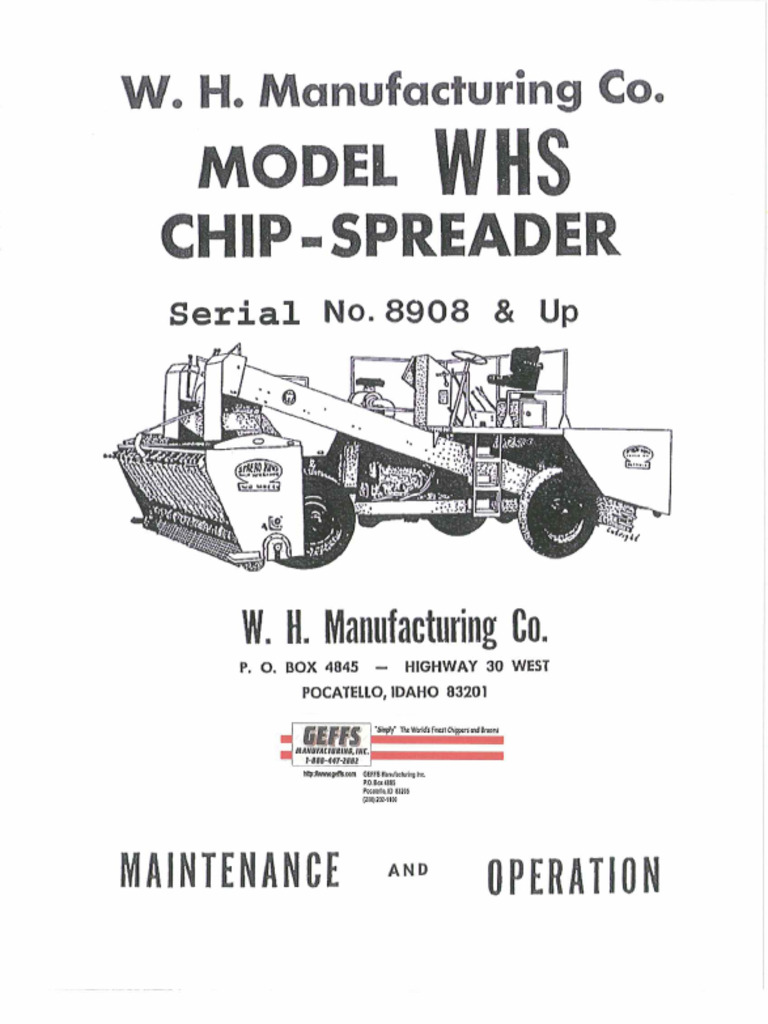 W.H. Manufacturing Co. WHS | PDF