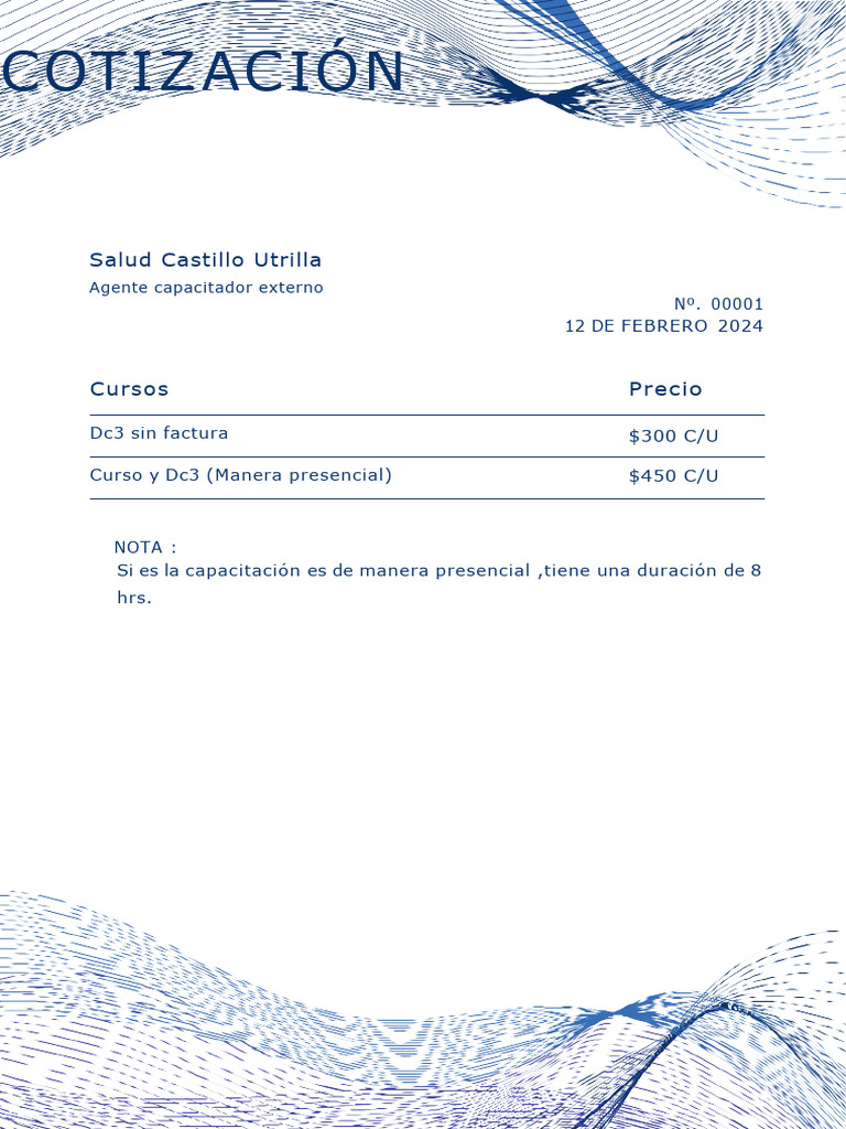 Cotizacion Empresa Corporativo Blanco y Azul | PDF